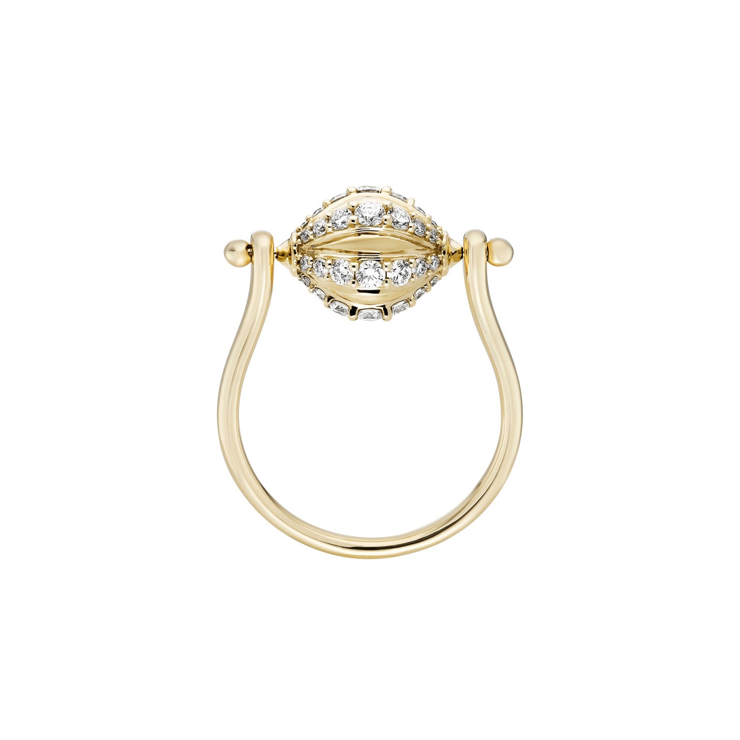 Mudra Dome White Diamond Spinner Ring – metier by tomfoolery