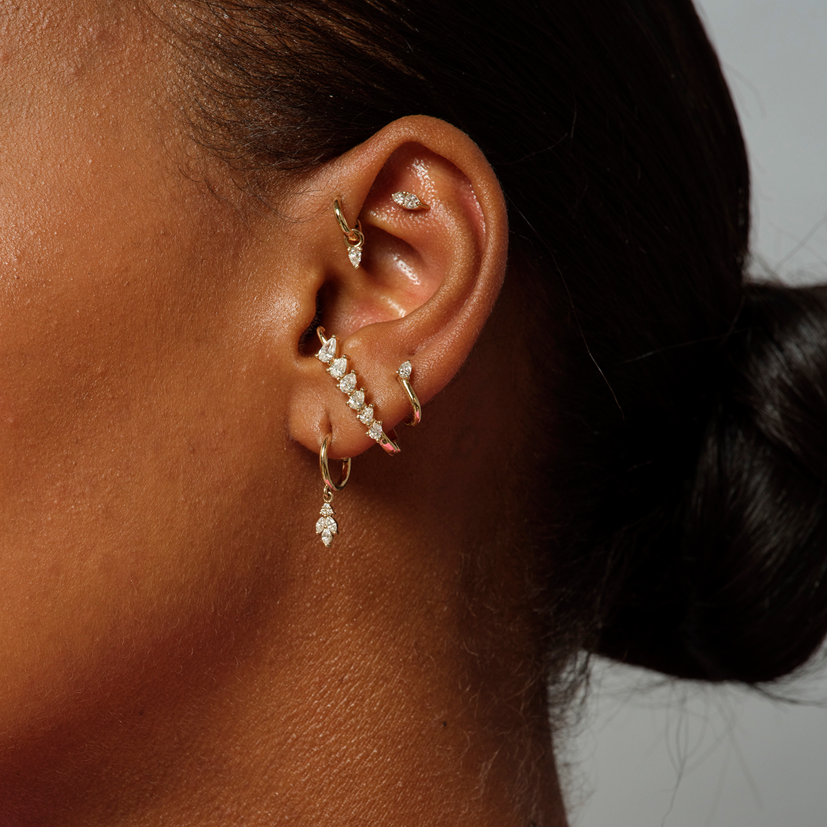 Marquise Diamond Droplet Hoop – metier by tomfoolery